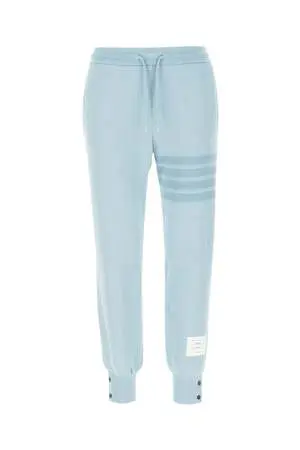 Thom Browne Ribbed Knit Drawstring Trousers With Four Bar Detail - Multicolor