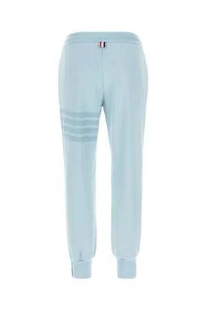 Thom Browne Ribbed Knit Drawstring Trousers With Four Bar Detail - Multicolor