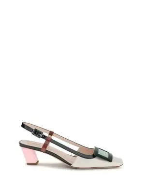 ROGER VIVIER Belle Vivier Slingback Patent Calfskin Pumps - Multicolor