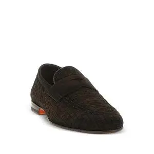Santoni Loafers In Leather - Brown