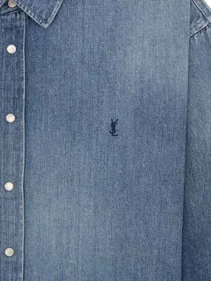 Saint Laurent Cassandre Shirt In Denim