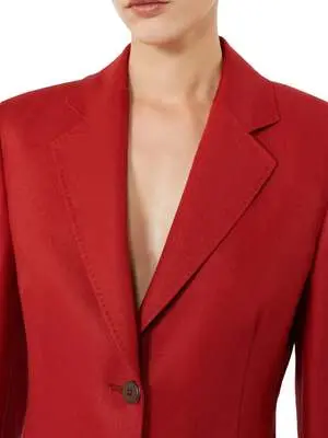 Max Mara Single-breasted Volonta Jacket In Rosso Linen