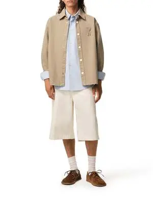 AMI Paris De Coeur Cotton Knit Shirt Jacket - Multicolor