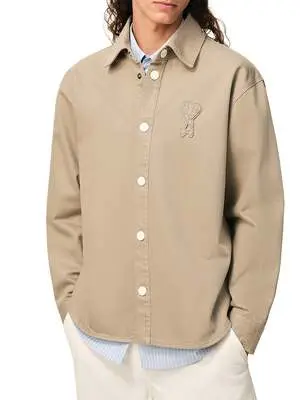 AMI Paris De Coeur Cotton Knit Shirt Jacket - Multicolor