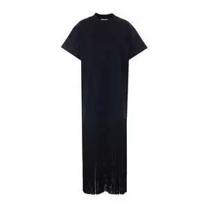 Alaïa Fringed Crewneck T-shirt Dress
