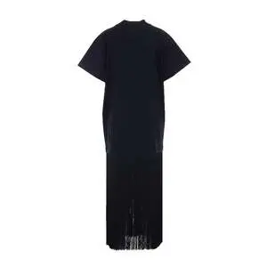 Alaïa Fringed Crewneck T-shirt Dress