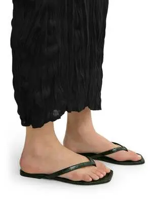 TOTEME Croc-effect Leather Flip-flops - Multicolor