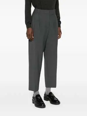Brunello Cucinelli Wool Relaxed Fit Zip Closure Trousers