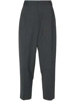Brunello Cucinelli Wool Relaxed Fit Zip Closure Trousers - Multicolor