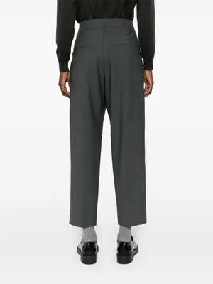 Brunello Cucinelli Wool Relaxed Fit Zip Closure Trousers - Multicolor