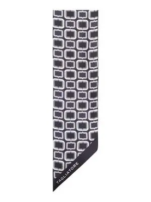 Tagliatore Scarf With Geometric Print - Black