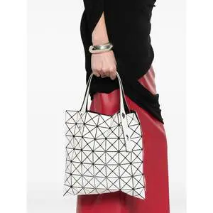 Issey Miyake Geometric Pattern Tote Bag - White