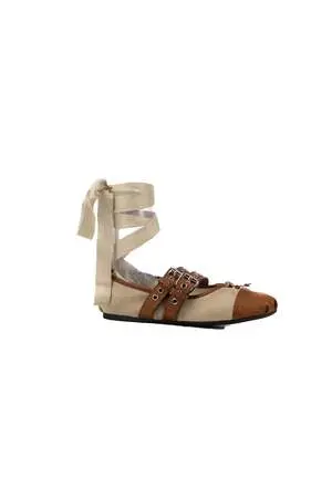 Miu Miu Ballerina Flats With Ribbon Fastening - Multicolor