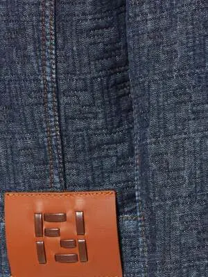 Fendi Padded Ff Motif Cropped Denim Jacket - Multicolor