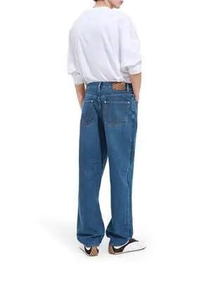 Bottega Veneta Wide Leg Jeans In Cotton Denim