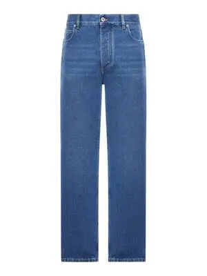 Bottega Veneta Wide Leg Jeans In Cotton Denim
