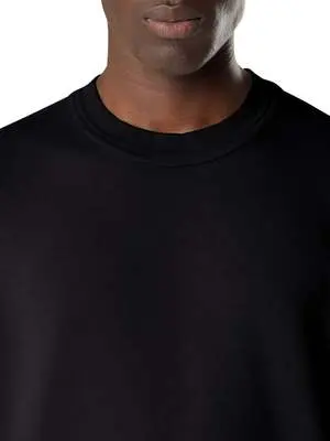 Stone Island Regular Fit Crew Neck Sweatshirt With Seasonal Pocket - Black