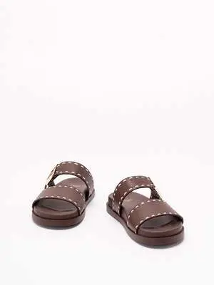 Fendi Calf Leather Slides - Multicolor