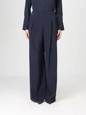 Max Mara Wide Leg Pleated Trousers - Blue