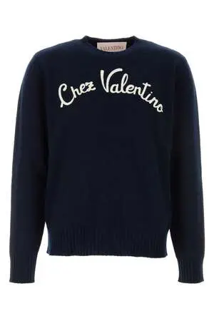 Valentino Garavani Navy Wool Sweater - Blue