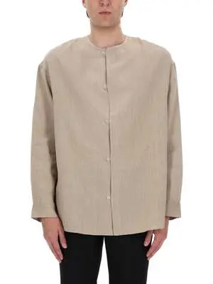 Jacquemus Camicia Pastro Linen Blend Shirt - Cream