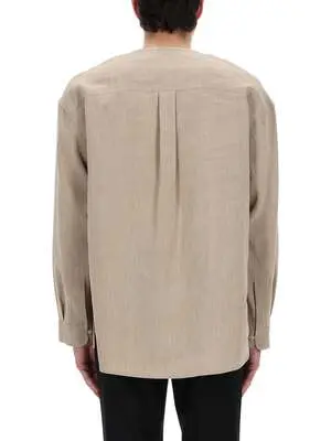 Jacquemus Camicia Pastro Linen Blend Shirt - Cream