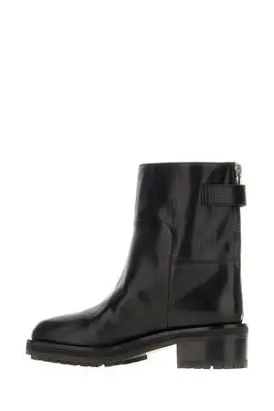 JIMMY CHOO Buckled Zip Up Ankle Boots