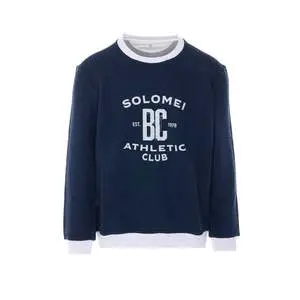 Brunello Cucinelli Melange Sweatshirt With All-over Logo Print - Blue