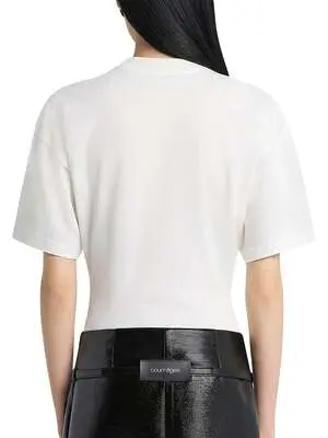 COURREGES Cotton T-shirt With Logo Print - Multicolor