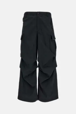 Marni Black Cotton And Recycled Polyester Taffeta Cargo Trousers - Multicolor