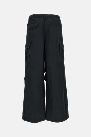 Marni Black Cotton And Recycled Polyester Taffeta Cargo Trousers - Multicolor
