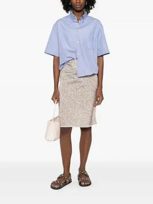 Prada Re-nylon Floral Print Midi Skirt