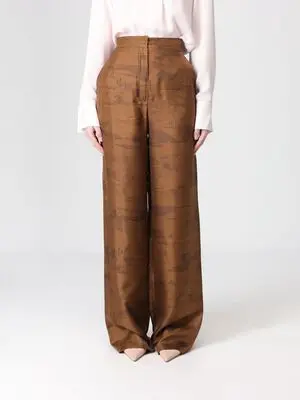 Max Mara Wide Leg Printed Trousers - Brown