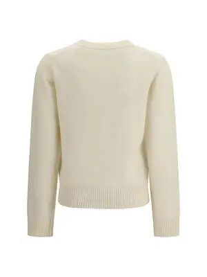 GANNI Crewneck Sweatshirt With Raspberry Print And Rhinestone Embellishments