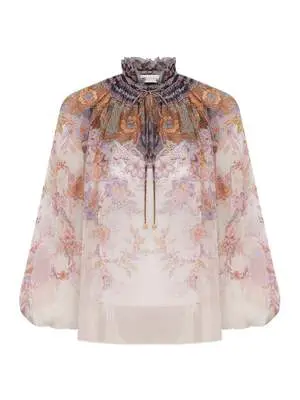 Zimmermann Luna Blouse With Puffed Sleeves - Multicolor