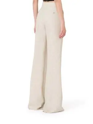 Max Mara Wide Leg Linen Drill Trousers - Multicolor