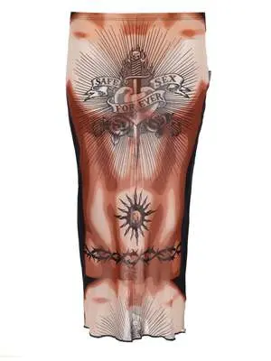 JEAN PAUL GAULTIER Printed Midi Skirt - Multicolor