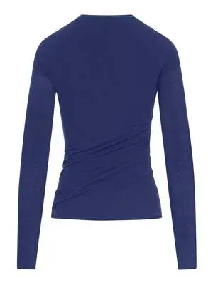 JIL SANDER Long Sleeve Sheer Knit Top - Multicolor