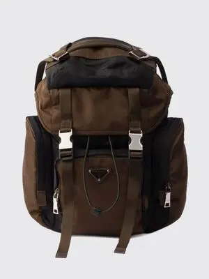 Prada Recycled Polyamide Backpack With Calfskin Details - Brown