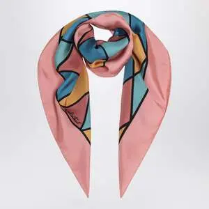 Valentino Garavani Silk Scarf With Colorful Diamond Pattern - Multicolor