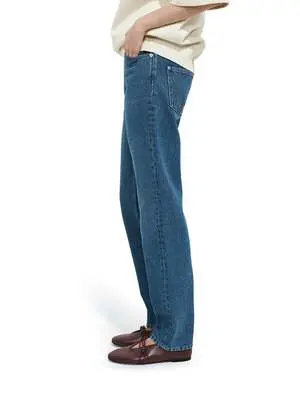 Bottega Veneta Straight Leg Jeans In Medium Indigo Wash