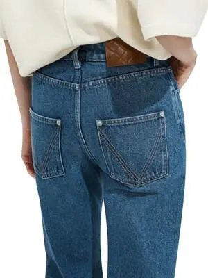 Bottega Veneta Straight Leg Jeans In Medium Indigo Wash