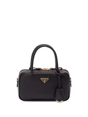 Prada Calf Leather Satchel Bag With Gold Tone Hardware - Multicolor