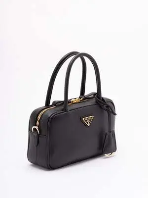 Prada Calf Leather Satchel Bag With Gold Tone Hardware - Multicolor