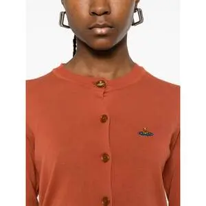 VIVIENNE WESTWOOD Organic Cotton Embroidered Logo Cardigan