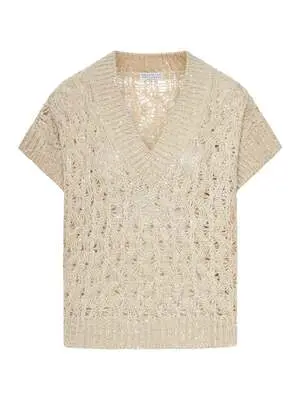 Brunello Cucinelli Linen And Silk Knitted Vest
