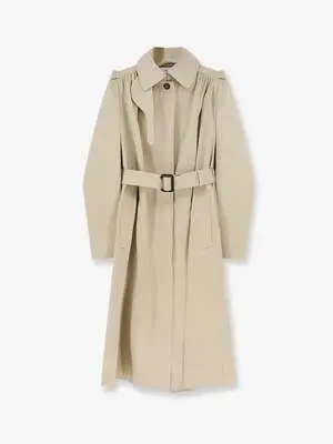 Alexander McQueen Cotton Trench With Puff Sleeves - Multicolor