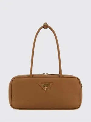 Prada Textured Deer Leather Tote Bag - Brown