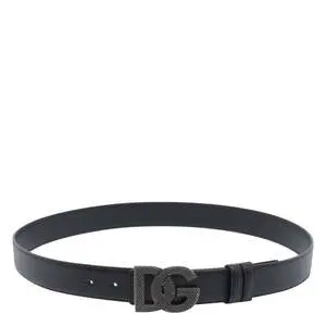 Dolce & Gabbana Reversible Dg Logo Belt - Black