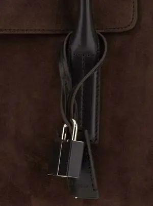 TOM FORD Large Eclipse Suede Bag - Brown